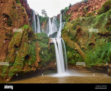 Beautiful Ouzoud Waterfalls Located Near The Village Of Tanaghme In