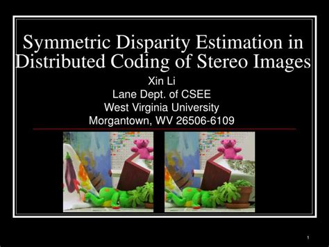 Ppt Symmetric Disparity Estimation In Distributed Coding Of Stereo