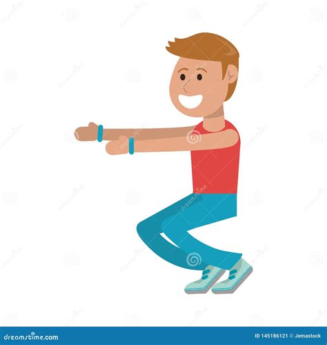 Fitness Man Squatting Stock Vector Illustration Of Wear 145186121