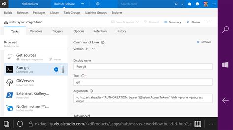 Run Git Commands On Tfs 2015 Build Steps Was Failed Stack Overflow