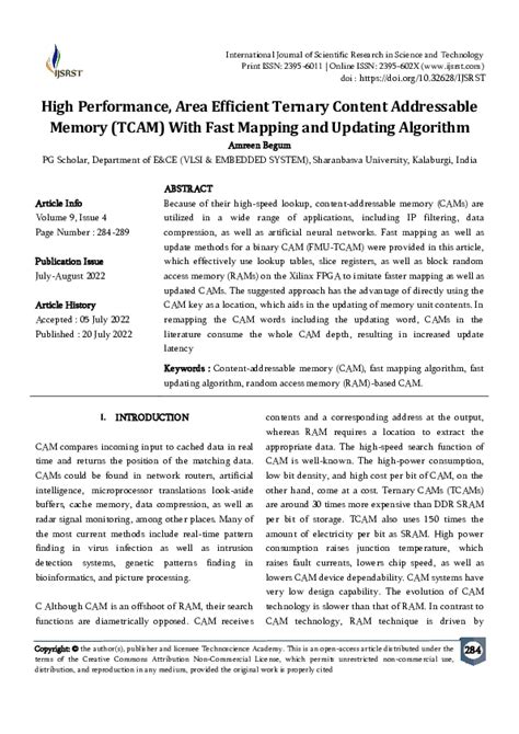 Pdf High Performance Area Efficient Ternary Content Addressable