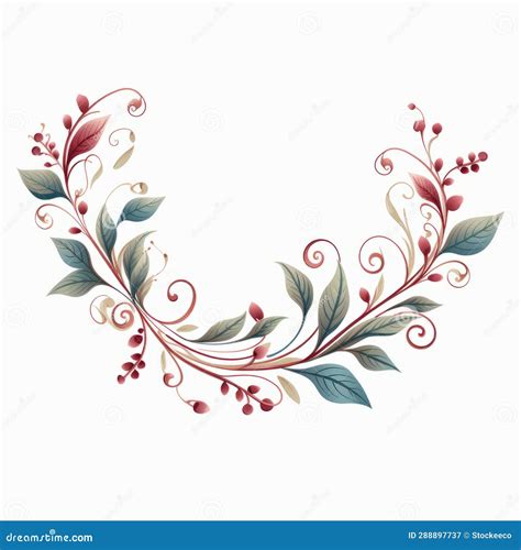Vintage Style Garland With Ornamented Wreath And Beziers Curves Stock Illustration