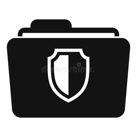 Secured Folder Icon Simple Vector Data Information Stock Illustration