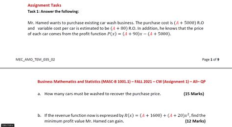 Solved Assignment Tasks Task 1 Answer The Following Mr