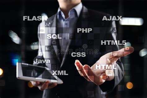 web development programming internet and technology concept stock