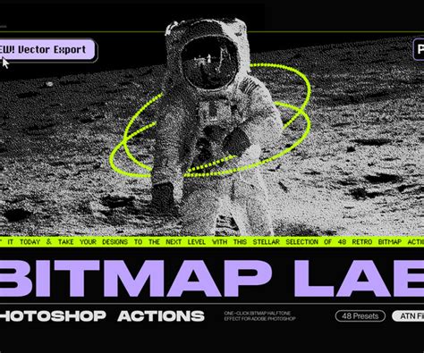 Artstation Bitmap Lab One Click Pixel Halftone Photoshop Action