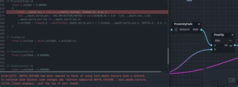 Adding A Proximityfade Node In The Shader Editor Reports An Error · Issue 72042 · Godotengine