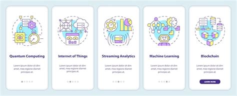 Premium Vector Data Science Technologies Onboarding Mobile App Screen