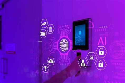 Premium Photo Finger Print Scan Male Employees Press Sensors To
