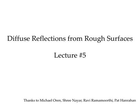 ppt diffuse reflections from rough surfaces lecture 5 powerpoint