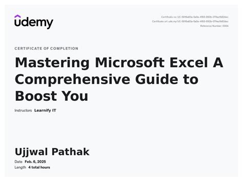 Ujjwal Pathak On Linkedin Ive Completed The Microsoft Excel Course On Udemy Excited To Have