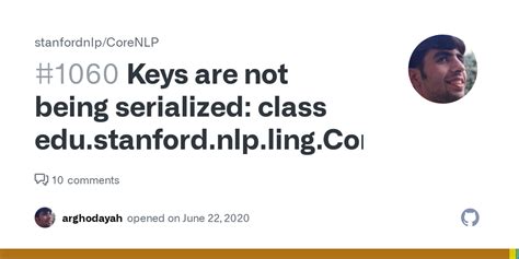 keys are not being serialized class edu stanford nlp ling