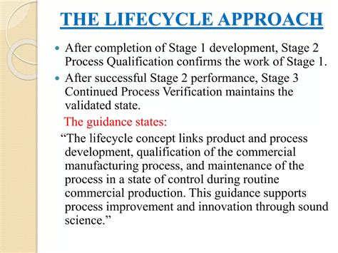 Lifecycle Approach To Process Validationpptx