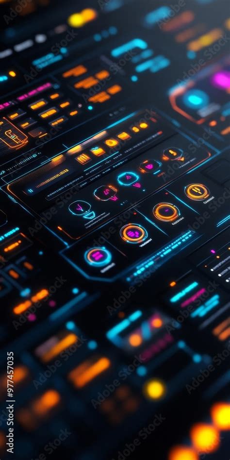 Interactive Design System Manager Glowing Components Holographic Stylesheets Futuristic Ux