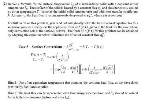 2 Derive A Formula For The Surface Temperature Ts