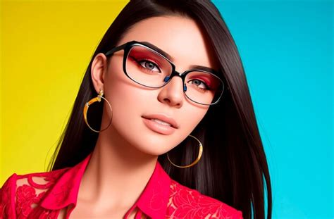 Premium Ai Image Beautiful Woman In Glasses Portrait Of Pretty Female