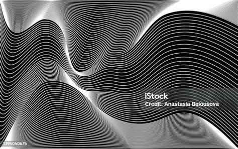 기하학적 추상 구성 파도 검은 배경에 선 줄의 스트립 또는 테이프 흑백 그래픽 0명에 대한 스톡 벡터 아트 및 기타 이미지 0명 곡선 디자인 Istock