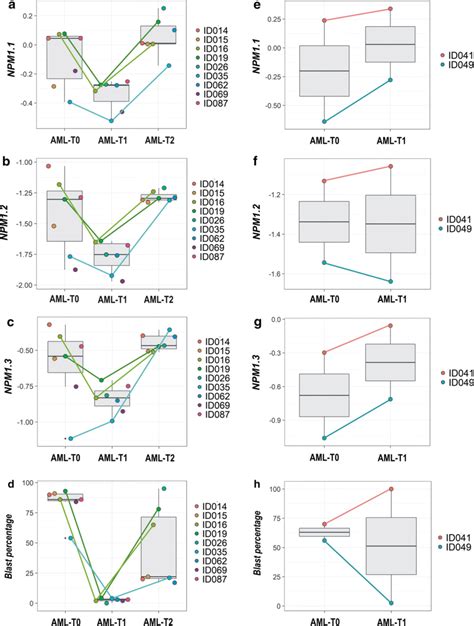 The Comparison Of Three Npm1 Transcript Levels In Aml Samples Collected Download Scientific