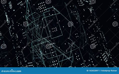 Circuit Board Technology Tree Pattern Concept Render Background Blue And Yellow Abstract Scifi