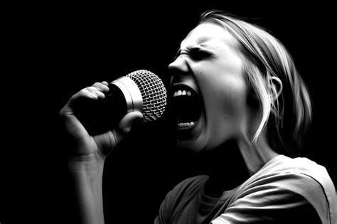 Metal Girl Yells Into A Microphone Neural Network Ai Generated