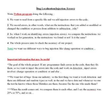 Solved Bug Localization Injection Errors Write Python Chegg Com