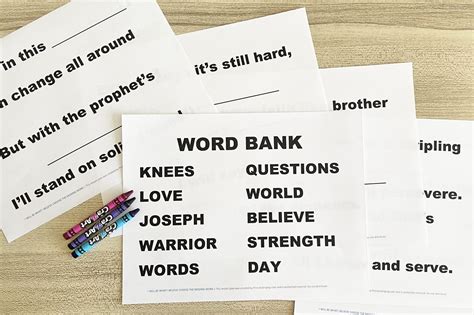 I Will Be What I Believe Choose The Missing Word Primary Singing