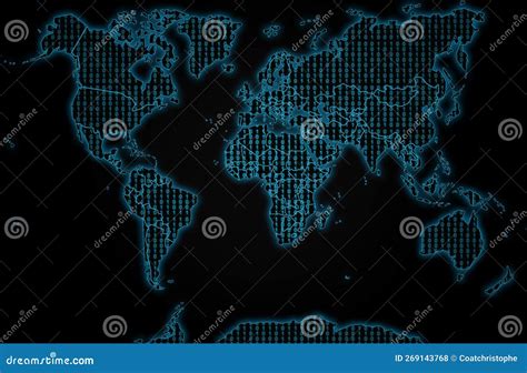 World Map Filled With Binary Code Stock Photo Image Of Backgrounds Generated 269143768