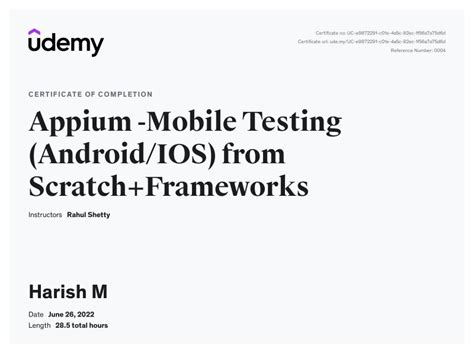 Harish M On Linkedin Successfully Completed The Appium Automation