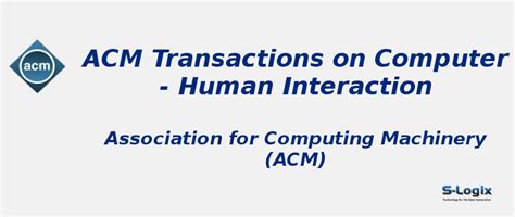 Acm Transactions On Computer Human Interaction Impact Factor S Logix