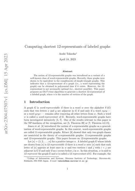 Computing Shortest 12 Representants Of Labeled Graphs Deepai