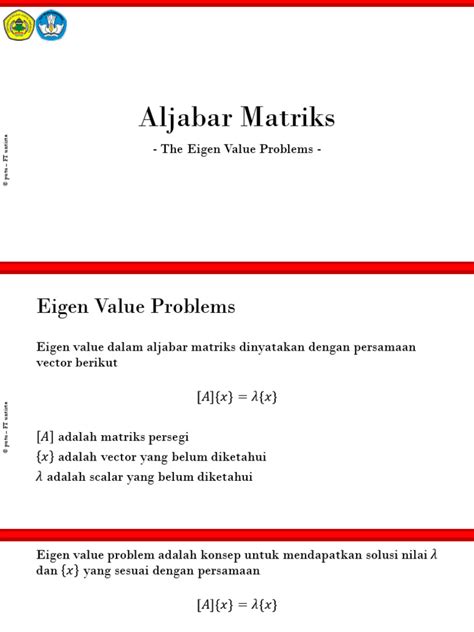 Aljabar Matriks Eigen Value Pdf