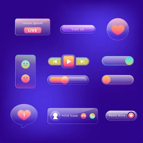 premium vector gradient glassmorphism effect ui element
