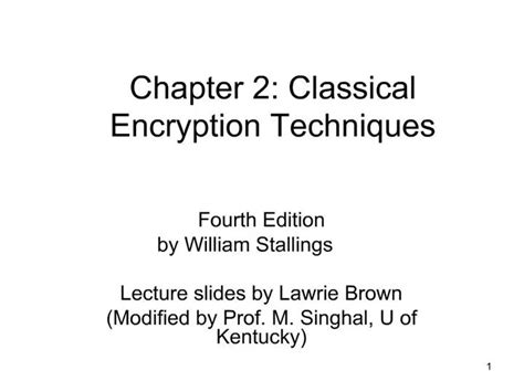 Ppt Chapter 2 Classical Encryption Techniques Powerpoint