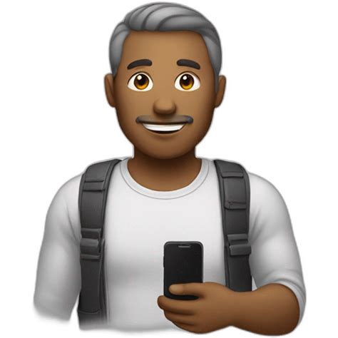 A Man With Mobile Emoji Ai Emoji Generator