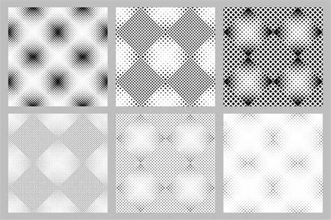 Geometrical Seamless Square Pattern Background Set Stock Vector