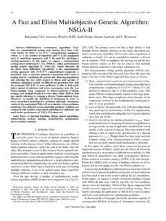 A Fast And Elitist Multiobjective Genetic Algorithm NSGA A Fast And Elitist