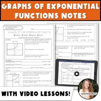 Graphs Of Exponential Functions Notes By Lauren Fulton TPT