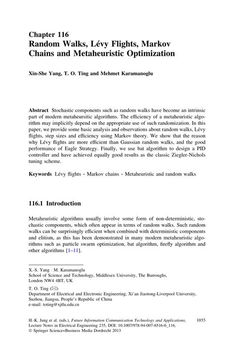 pdf random walks lévy flights markov chains and metaheuristic