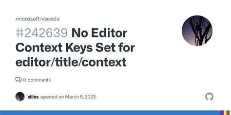 No Editor Context Keys Set For Editortitlecontext · Issue 242639 · Microsoftvscode · Github