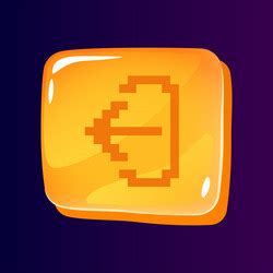 Logout Glossy Ui Button With Pixelated Color Icon Vector Image