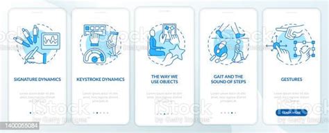 Behavioral Measurements Blue Onboarding Mobile App Screen Stock Illustration Download Image