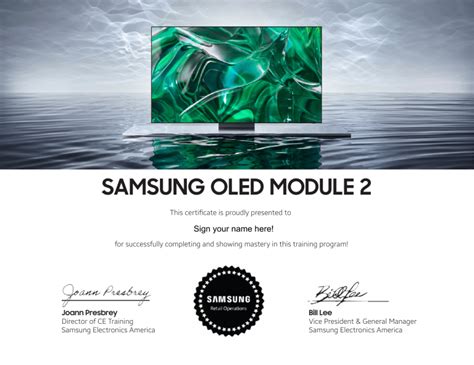 Samsung Oled Module Training Certificate