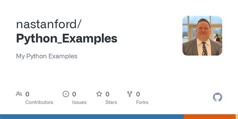 GitHub Nastanford Python Examples My Python Examples