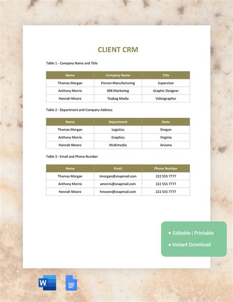 Project CRM Template Download In Word Google Docs Template Net