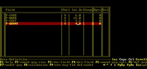 Sample Session In Character Mode