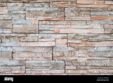 Stone Cladding Made Of Horizontal Strips External Modern Front Wall Background And Texture