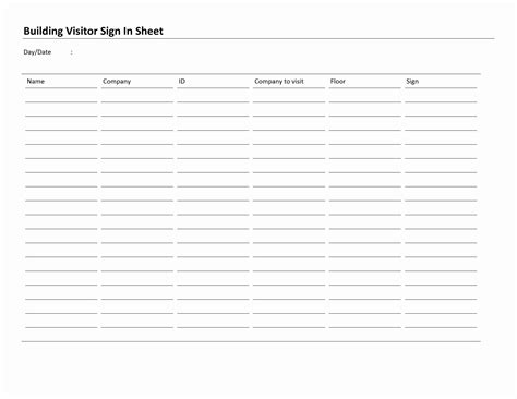 Visitor Sign In Sheet Template Printable At Ellen Martinez Blog