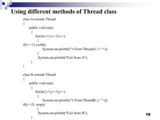 Multithreading Creating A Thread And Life Cycle In Java Ppt