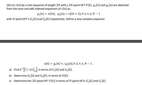 10 let v[n] be a real sequence of length 2n with a