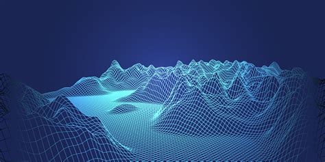 추상 디지털 풍경입니다 와이어 프레임 3d 풍경 배경입니다 3d 미래 벡터 일러스트입니다 0명에 대한 스톡 벡터 아트 및 기타 이미지 Istock